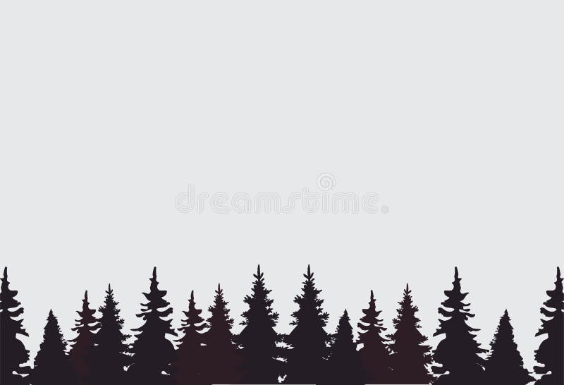 Vector Forest Background. Nature Trees Silhouettes. Stock Vector ...