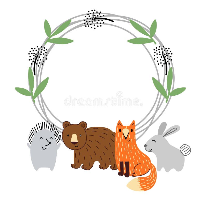 Vector forest frame. stock vector. Illustration of mammal - 290005229