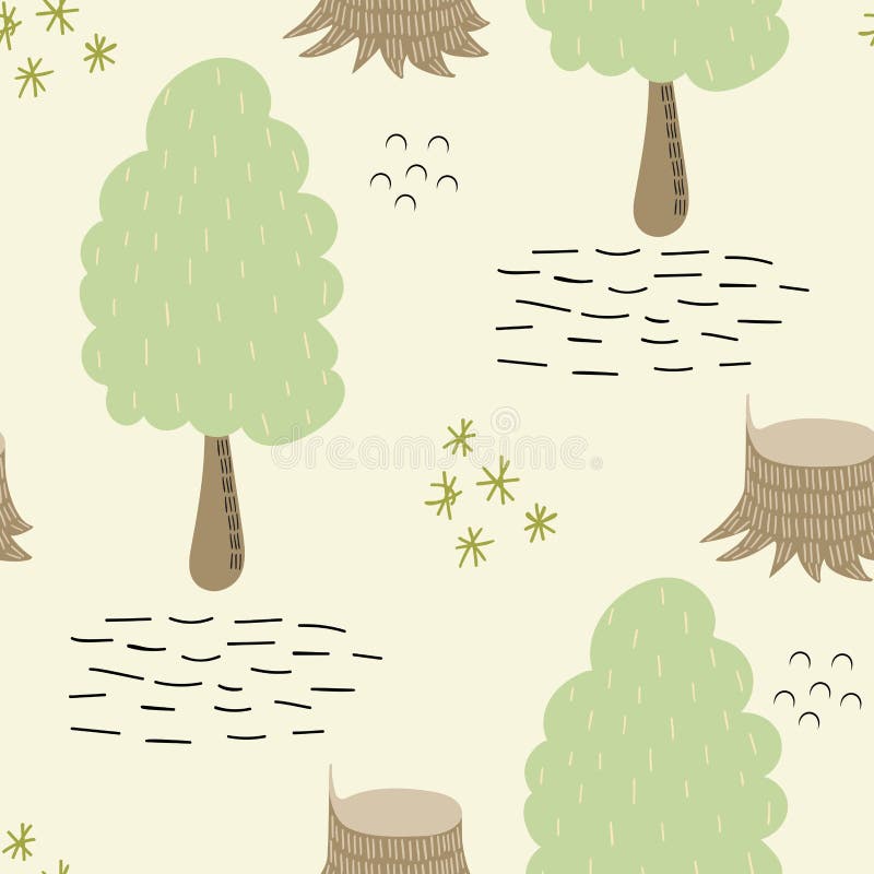 Vector forest pattern. stock vector. Illustration of forest - 182679567