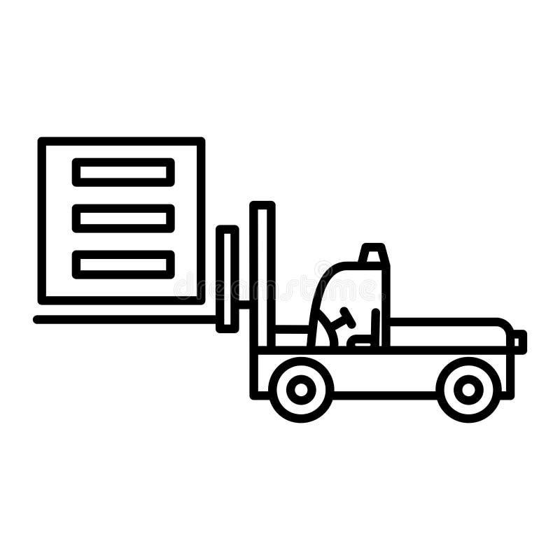 Forklift outline icon stock vector. Illustration of logo - 90795192