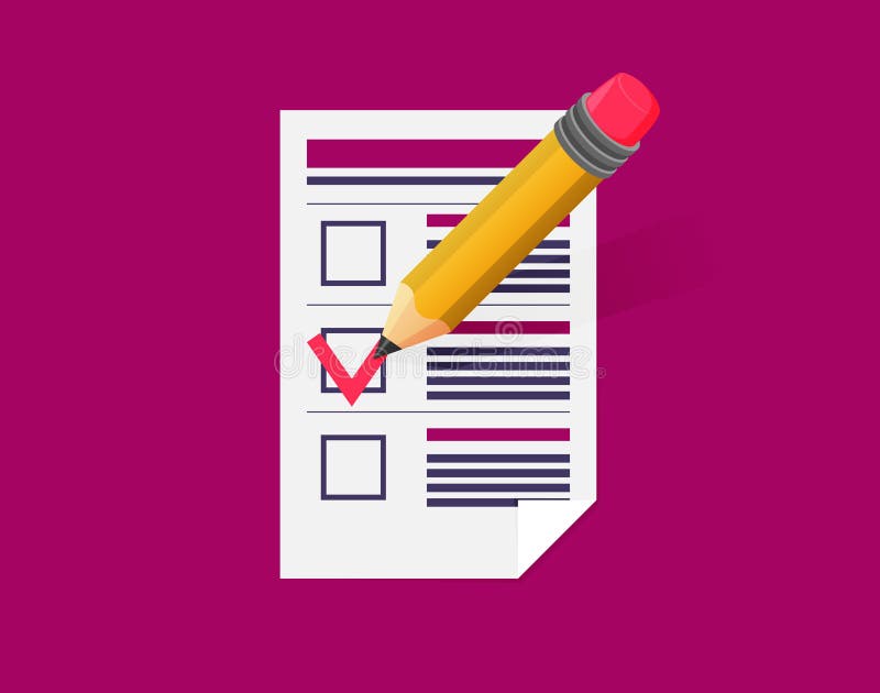 Vector Form Pencil and Tick Icon Stock Vector - Illustration of ...