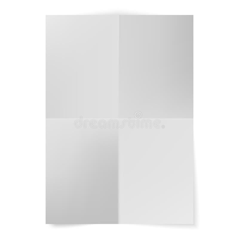 Vector A4 Format Paper with Shadows. Blank Four Folded Fold Paper ...
