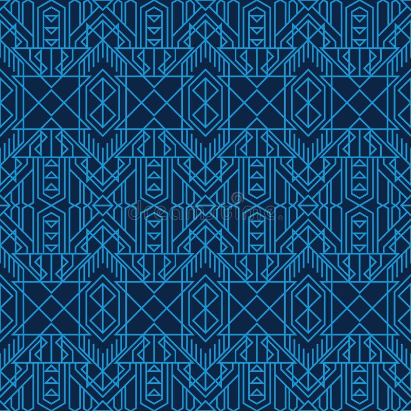 Vector Format, Seamless Geometric New Style. a Set of Seamless Blue ...