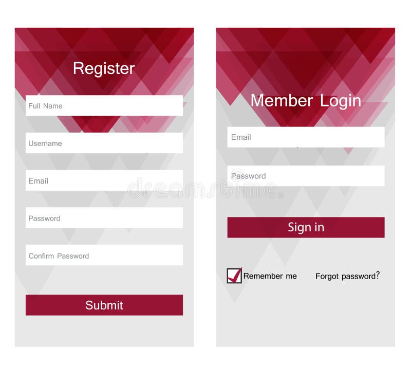 Vector forms login stock vector. Illustration of empty - 114930709