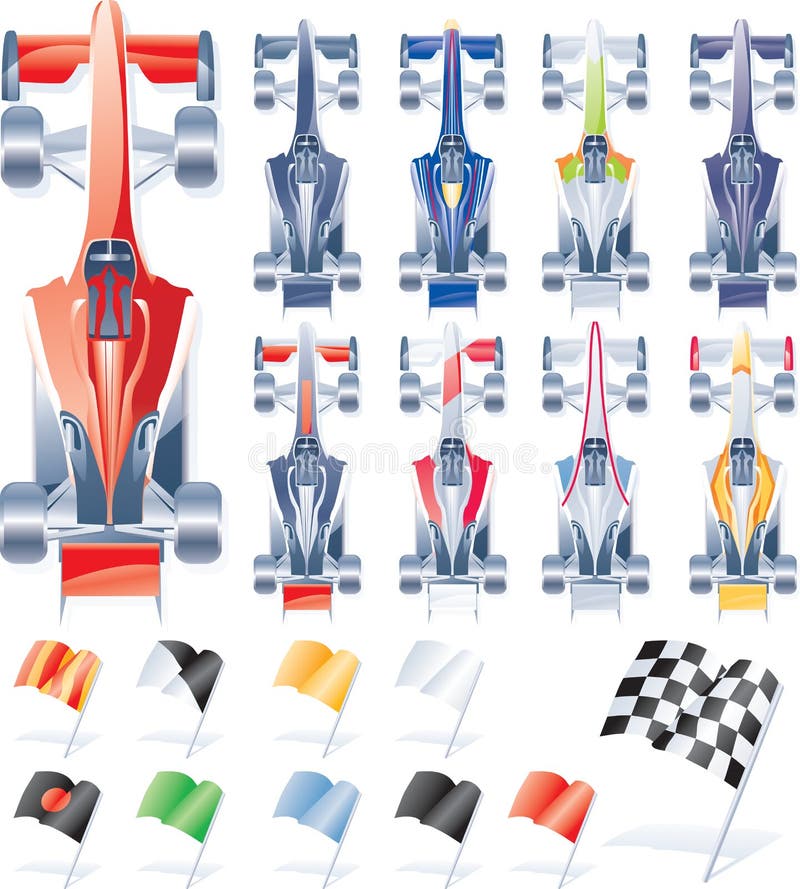 De vlaggen van Formule 1 vector illustratie. Illustration of auto ...