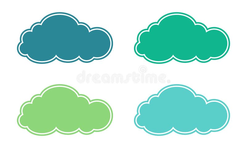 Set of Four Cloud Templates Stock Vector - Illustration of four ...