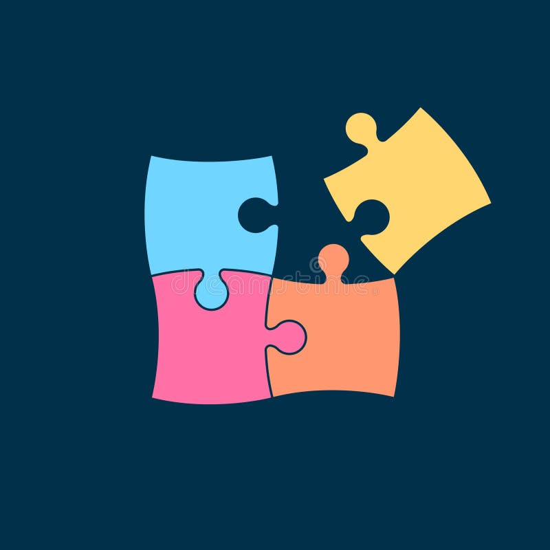 Vector Four Jigsaw Puzzle Illustration Stock Vector - Illustration of ...