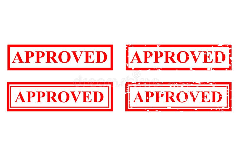 Four Style of Red Rubber Stamp Effect Approved Stock Vector ...