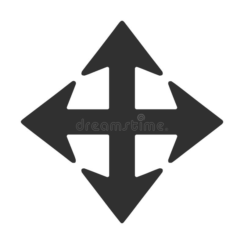 Four Direction Arrows Control Buttons Line Icon, Outline Vector Logo ...