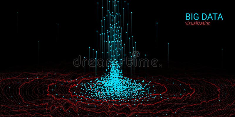 Wave 3D Big Data Visualization. Analysis Infographic. Stock Vector ...