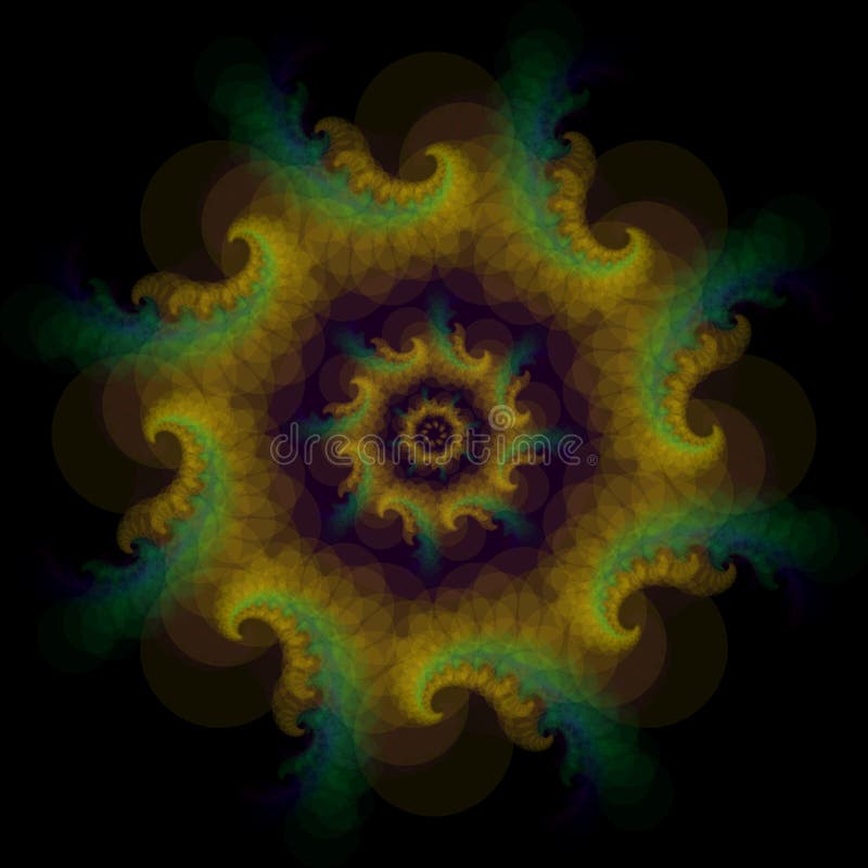 Vector Fractal Transparent Radial Vortex Mandala Shape Generative Art ...