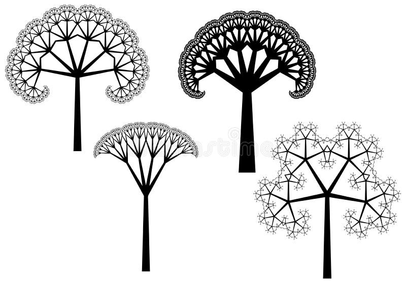 Vector fractal trees stock vector. Illustration of repeating - 109249856
