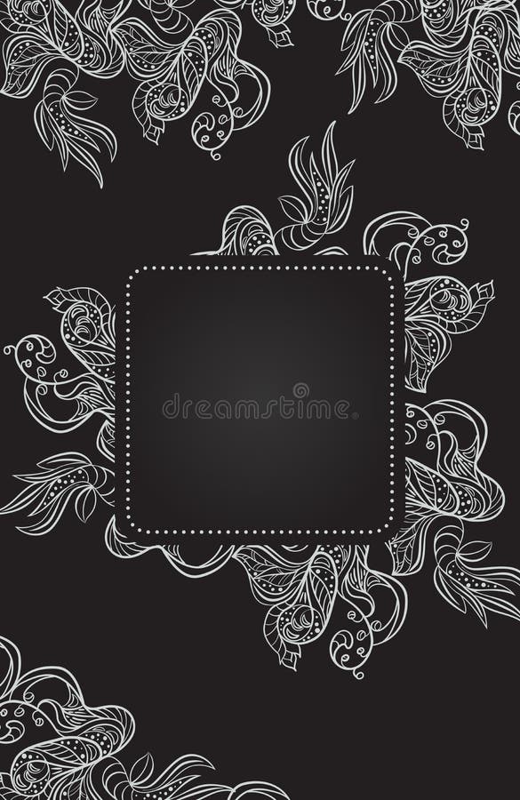 Vector Frame with Abstract Doodle Pattern for Invitation Card, Cover ...
