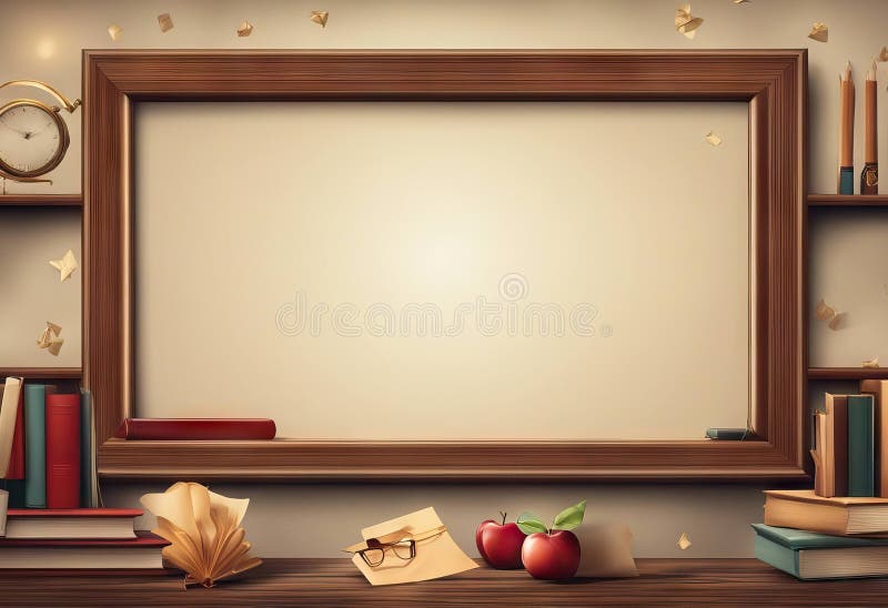 Vector Frame Back To School with Education Stock IllustrationEducation ...