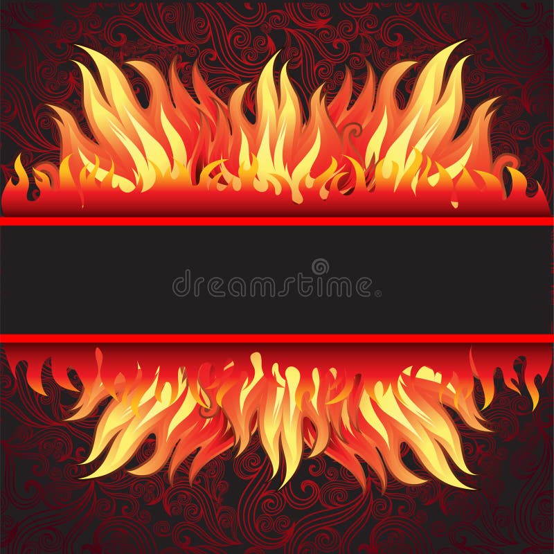 Set of Hot Fire Design Elements Stock Vector - Illustration of ...
