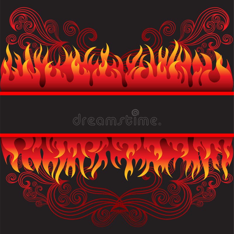 Set of Hot Fire Design Elements Stock Vector - Illustration of ...