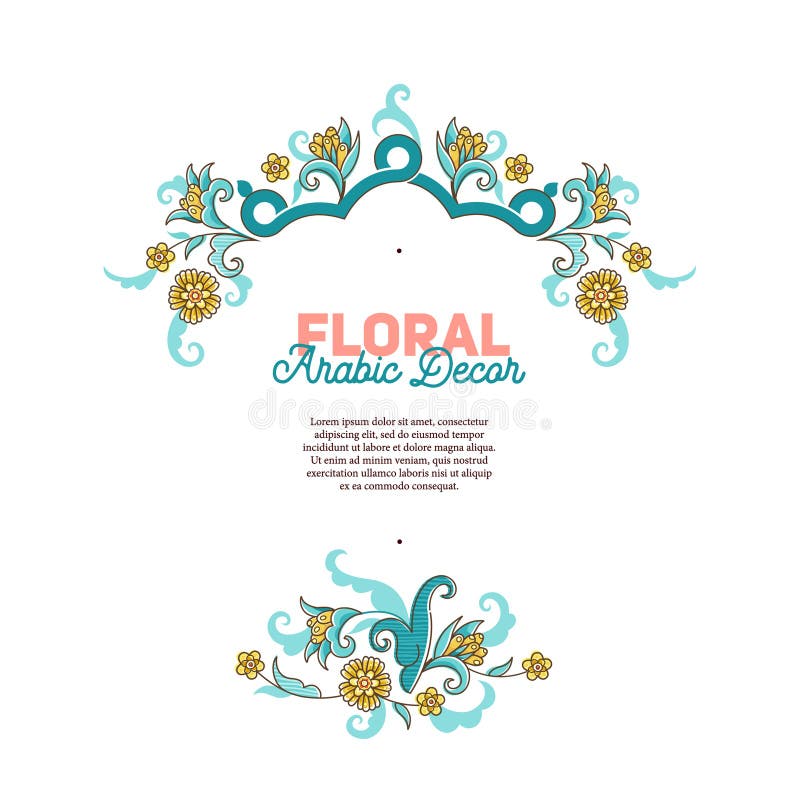 Vector Frame, Border, Element, Arabesque, Floral Pattern for Design ...