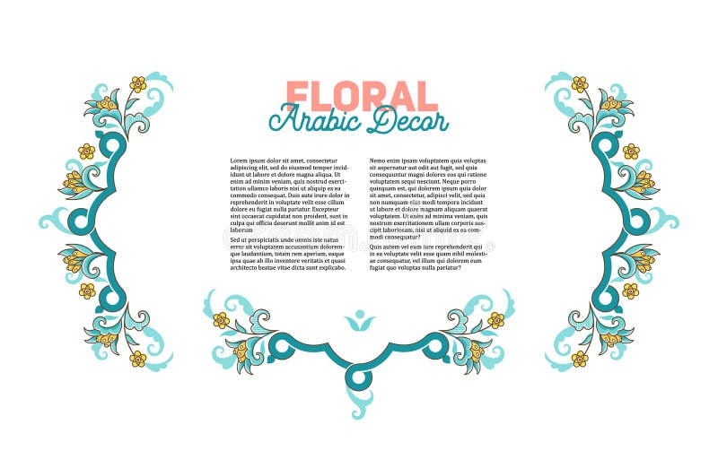 Vector Frame, Border, Element, Arabesque, Floral Pattern for Design ...