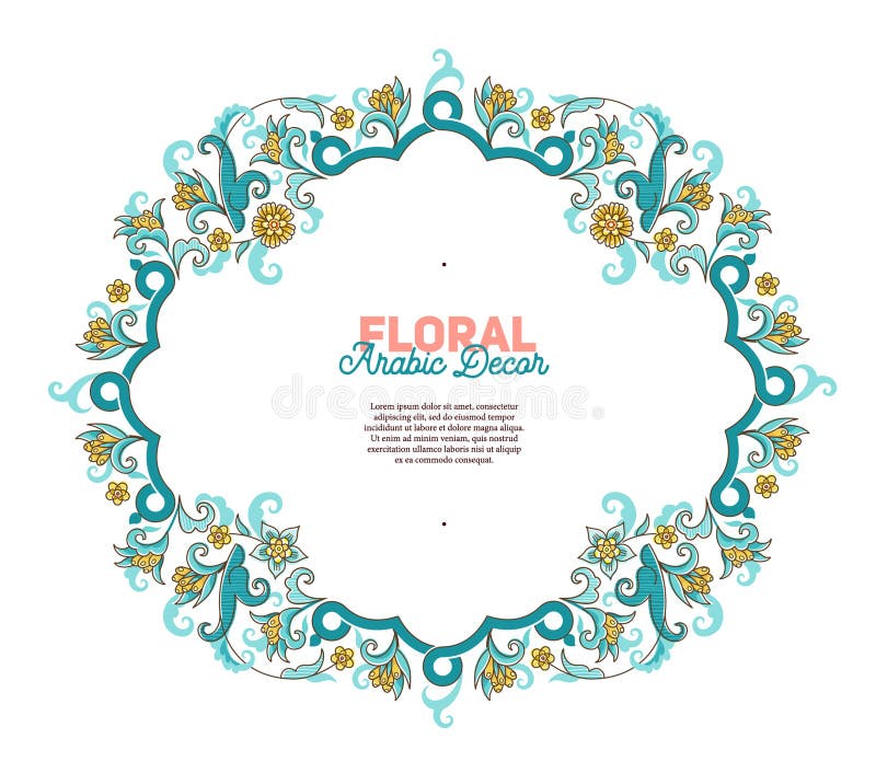Vector Frame, Border, Element, Arabesque, Floral Pattern for Design ...