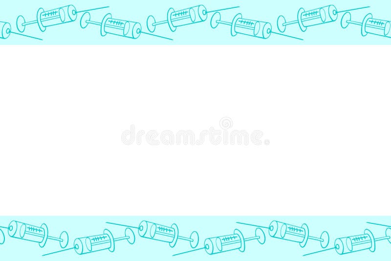Vector Frame, Border Made of Contoured Syringes. Horizontal Top and ...