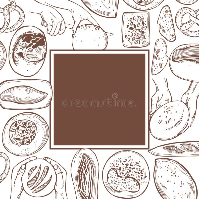 Vector frame with bread stock vector. Illustration of bread - 277568398