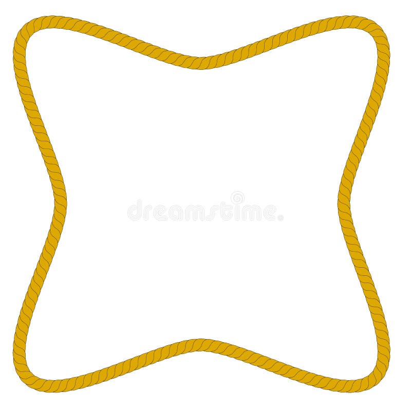 Frame from Brown Rope, Square Wave Shape, Isolated on White Stock ...