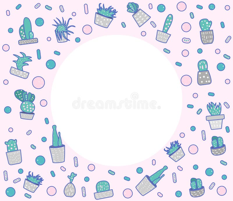 Round Cactus Border Stock Illustrations – 366 Round Cactus Border Stock ...