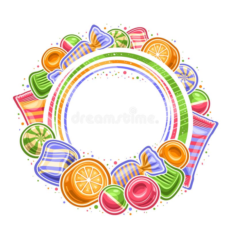 Vector Frame for Candy Shop Stock Vector - Illustration of snack, gummy ...