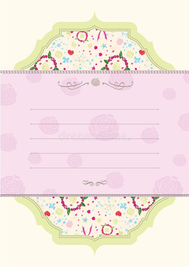 Vector frame card stock vector. Illustration of feminine - 42114681