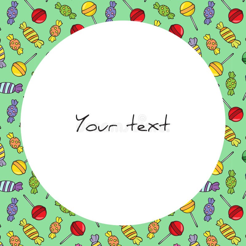 Vector Frame with Colorful Sweets. Stock Vector - Illustration of ...