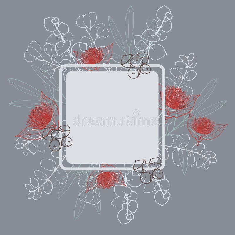 Vector Frame with Eucalyptus.the Flowers and Leaves of Eucalyptus Stock ...