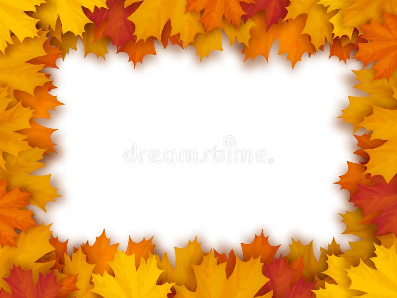 Vector Frame of Fallen Maple Leaves Stock Vector - Illustration of ...