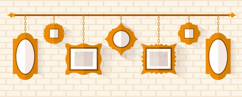 Vector Frame in a Flat Style Various Forms. Stock Vector - Illustration ...