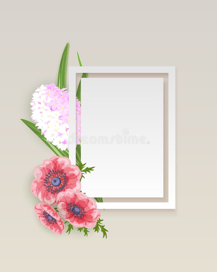 Vector frame with flowers stock vector. Illustration of beautiful ...