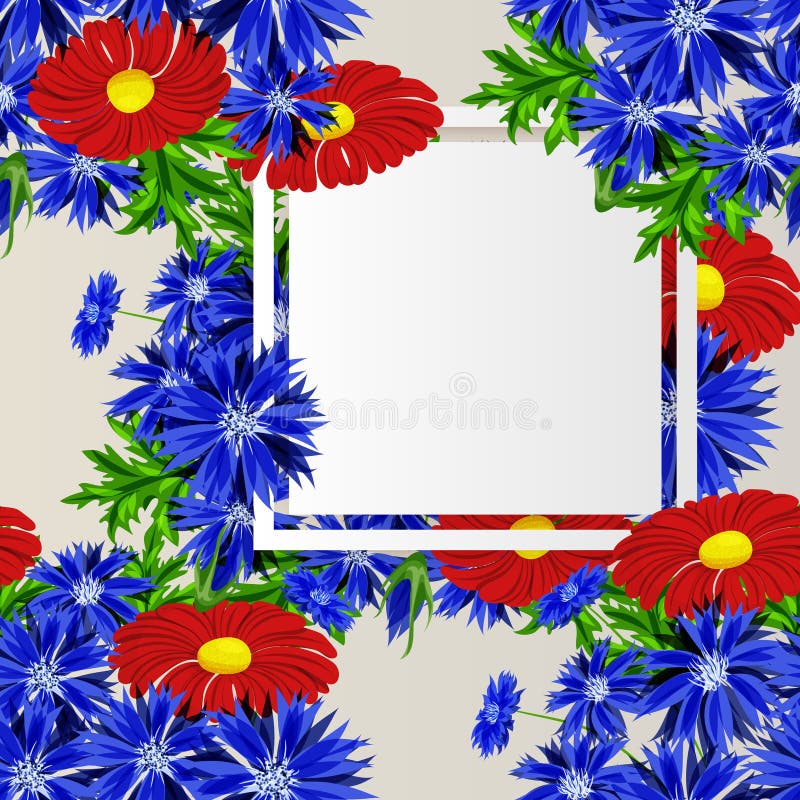 Vector frame with flowers stock vector. Illustration of flowers - 101931516