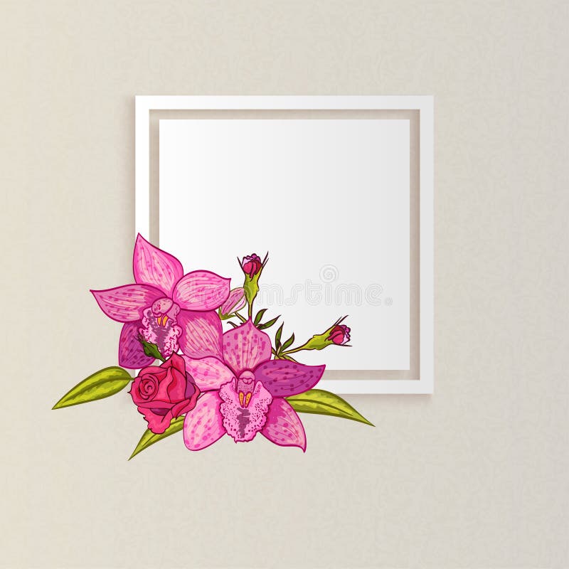 Vector frame with flowers stock vector. Illustration of international ...