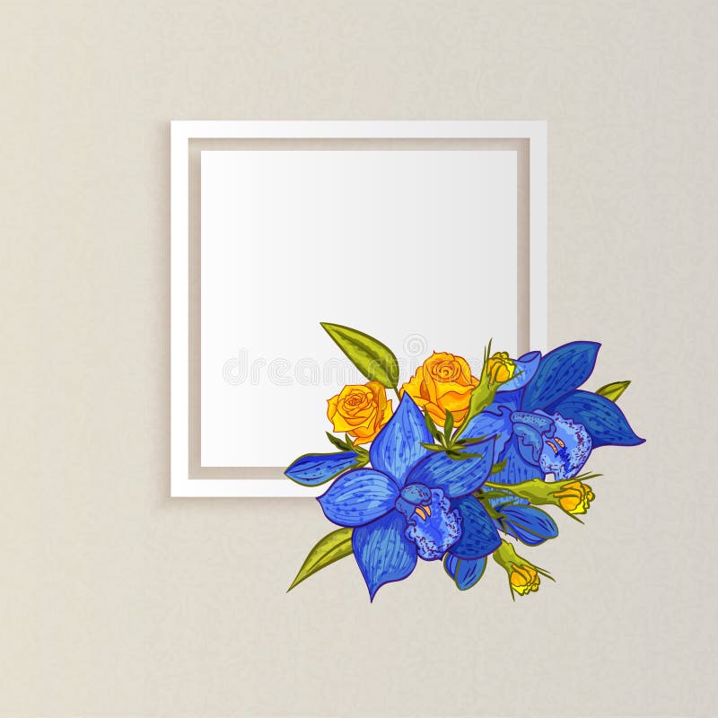 Vector frame with flowers stock vector. Illustration of gratitude ...