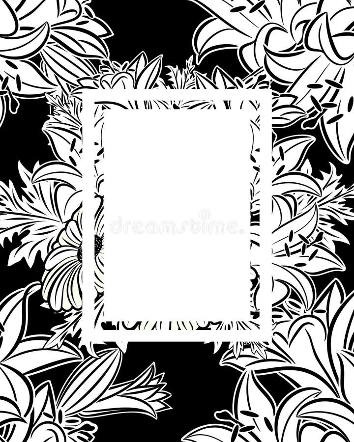Vector frame with flowers stock vector. Illustration of banner - 103532982
