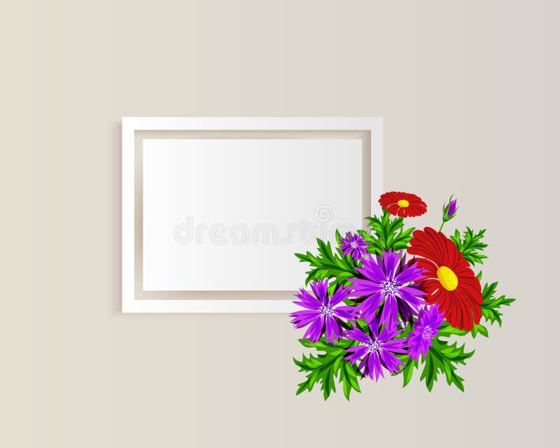 Vector frame with flowers stock vector. Illustration of female - 101766156