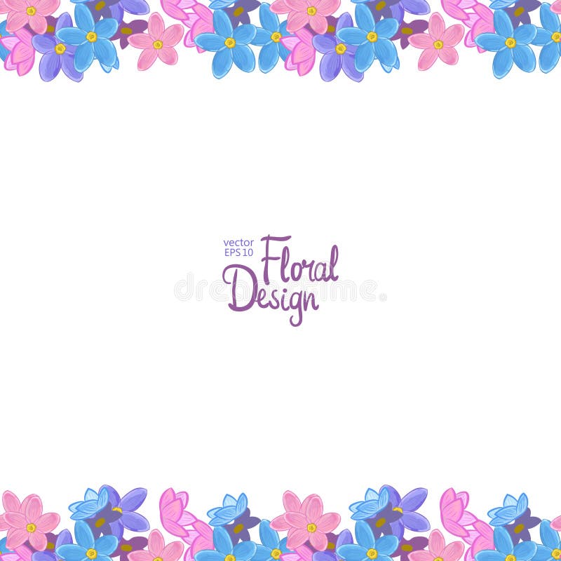 Vector Frame with Forget-me-not Flowers Stock Vector - Illustration of ...
