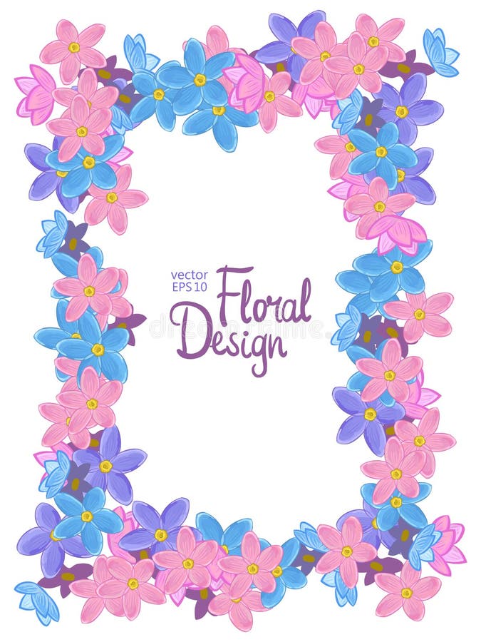 Vector Frame with Forget-me-not Flowers Stock Vector - Illustration of ...