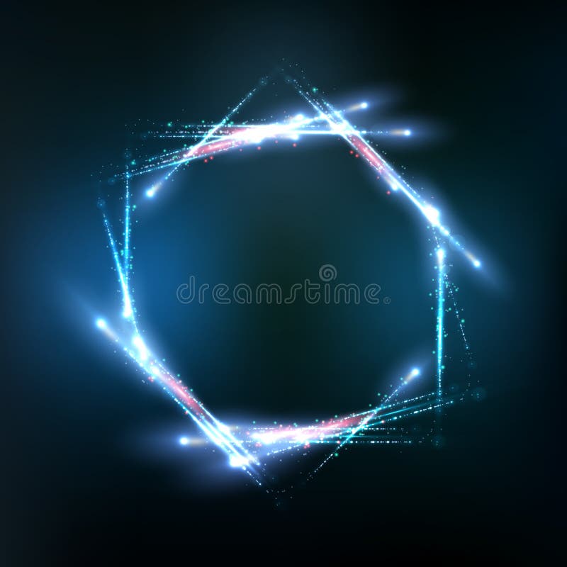 Vector Frame Formed by Lights and Sparkles Stock Vector - Illustration ...