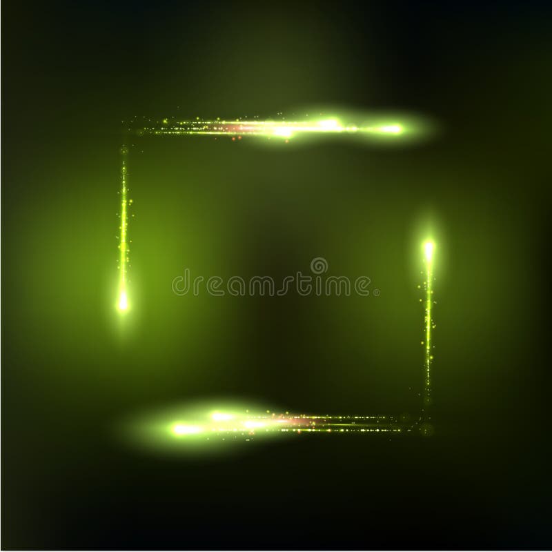 Vector Frame Formed by Lights and Sparkles Stock Vector - Illustration ...