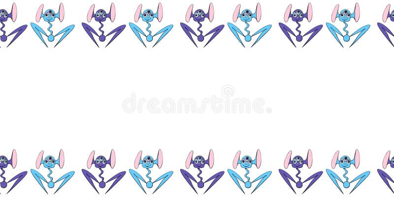 Vector Frame from Funny Smiling Aliens in Doodle Flat Style. Horizontal ...