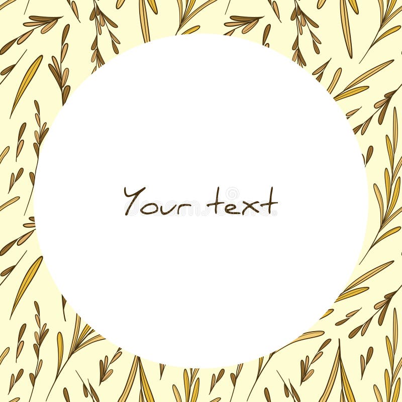 Vector Frame with Hay on Yellow Background. Stock Vector - Illustration ...