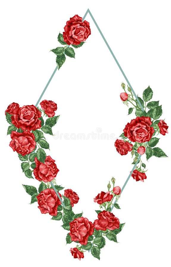 Vector Frame Headline Illustration with Roses Decor Stock Vector ...