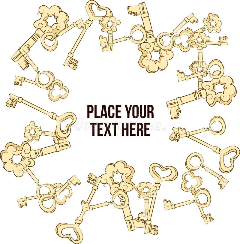 Vector frame with keys stock vector. Illustration of close - 67138225