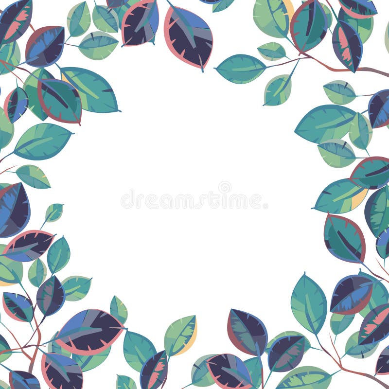 Vector Frame of Leaves. Natural Background Stock Vector - Illustration ...