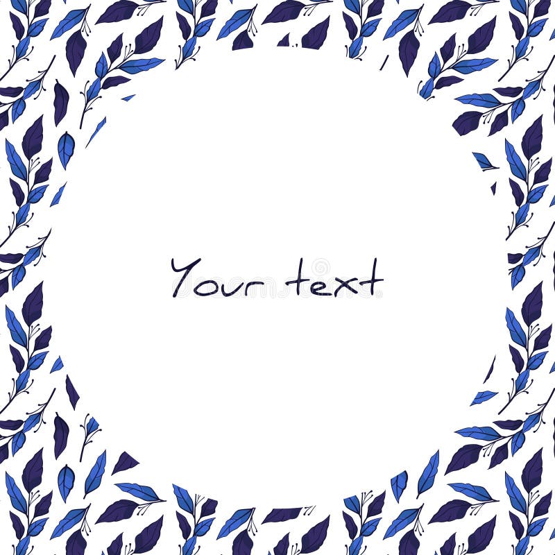 Vector Frame with Light Blue Leaves. Stock Vector - Illustration of ...