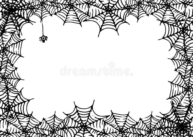 Vector Frame Made of Spider Web with an Empty Space for Text ...